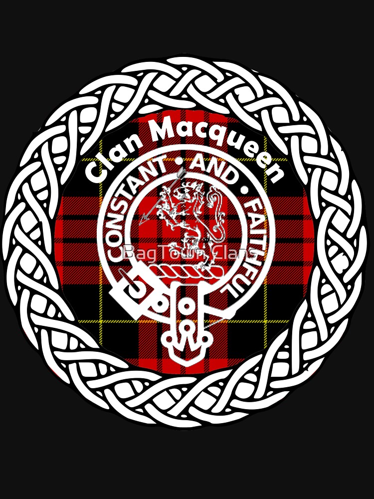 "Macqueen Scottish Clan surname last name tartan crest badge" T-shirt ...