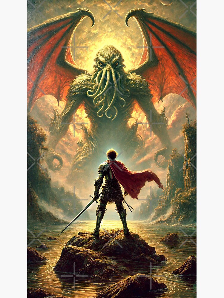 "Standing Against the Old Ones Cthulhu Lovecraft" Sticker for Sale by ...