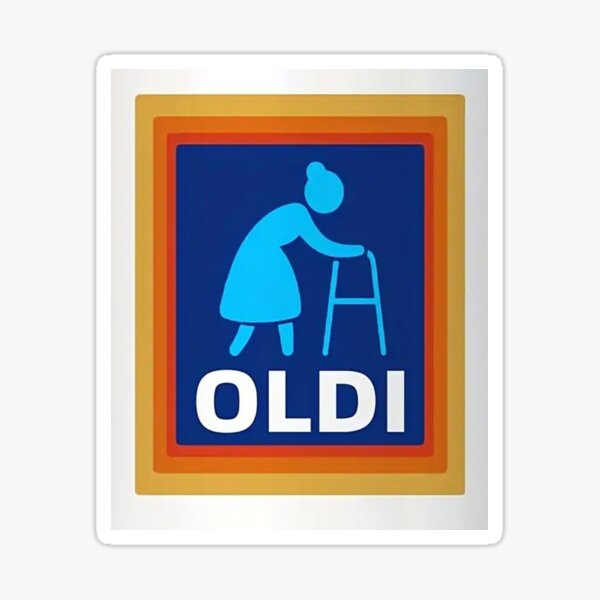"Oldi ALDI meme " Sticker for Sale by Snatched-goods | Redbubble