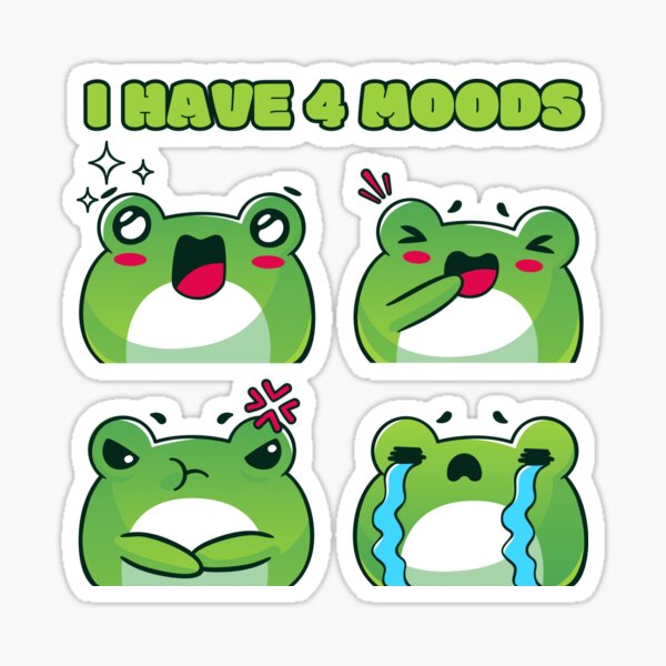 "4 Moods of a Frog - Funny Cartoon Emotions" Sticker for Sale by ...