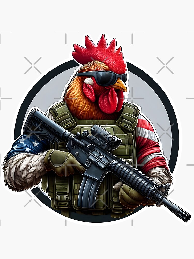 "Tactical Chicken" Sticker for Sale by RAWLIFEGRAPHIC | Redbubble