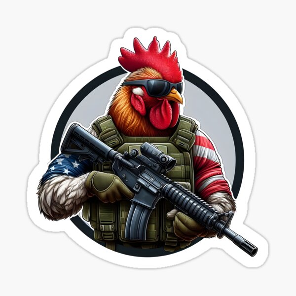 "Tactical Chicken" Sticker for Sale by RAWLIFEGRAPHIC | Redbubble