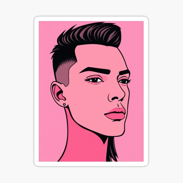 "Levi, Pink Confidence." Sticker for Sale by getgoart | Redbubble
