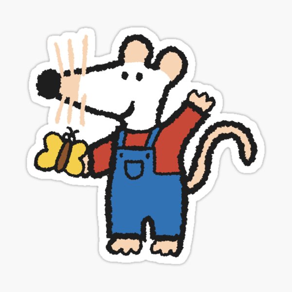 "Maisy with a butterfly" Sticker by DhriegoStudio | Redbubble