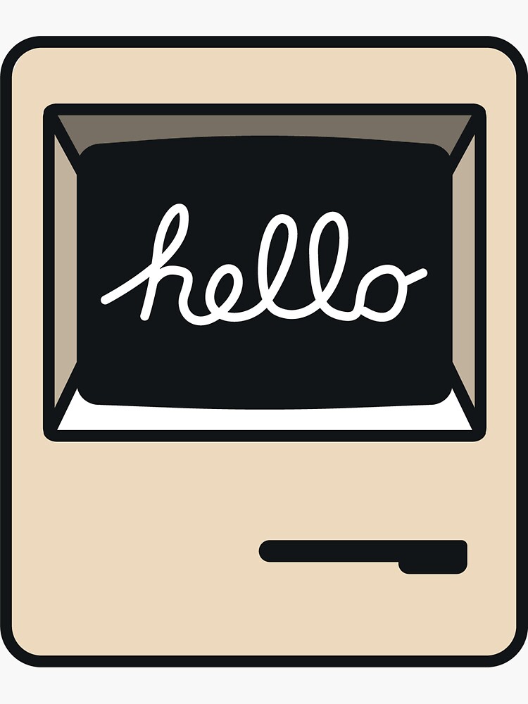 "HELLO" Sticker for Sale by sheabeck | Redbubble