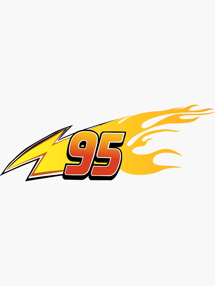 "Lightning McQueen Team 95 Flames LEFT SIDE" Sticker for Sale by ...