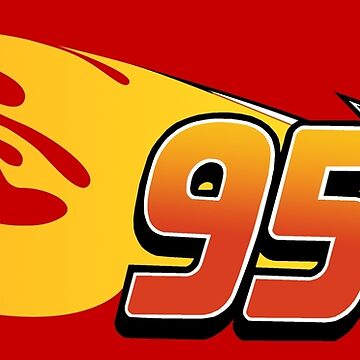 "Lightning McQueen Team 95 Flames RIGHT SIDE" Sticker for Sale by ...