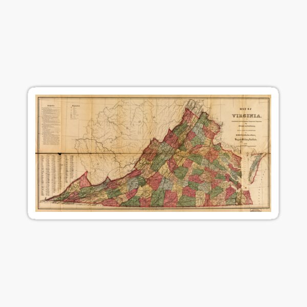 "Map of Virginia (1871)" Sticker by allhistory | Redbubble