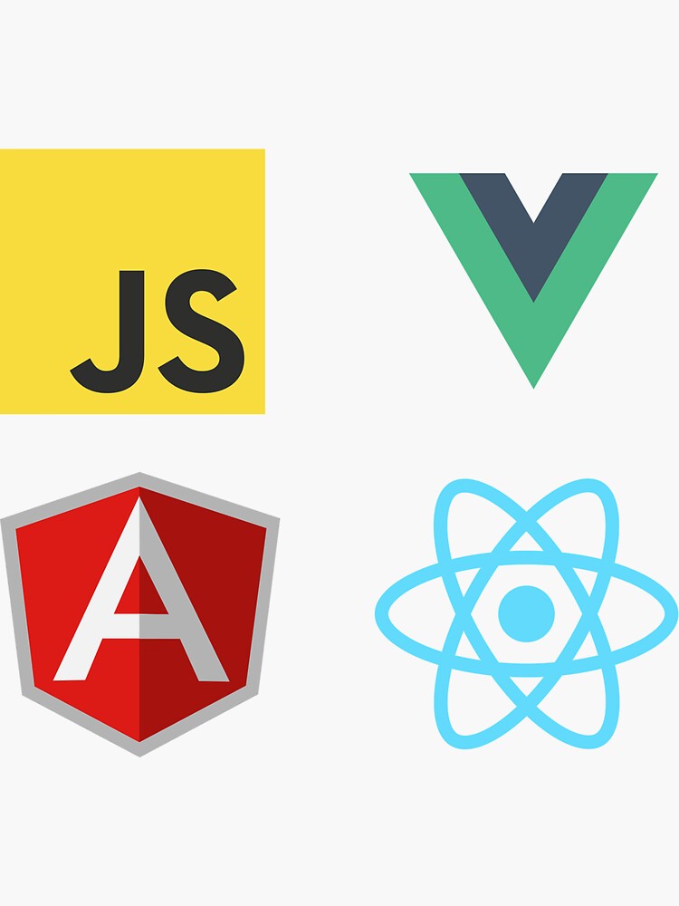 Javascript Vue Angular React Stickers Sticker For Sale By Runx Redbubble