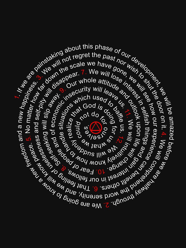 "The 12 Promises Alcoholic Anonymous Advocacy" T-shirt for Sale by ...