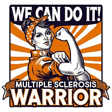 "MULTIPLE SCLEROSIS WARRIOR - MS - Orange Ribbon - Woman" Sticker for ...