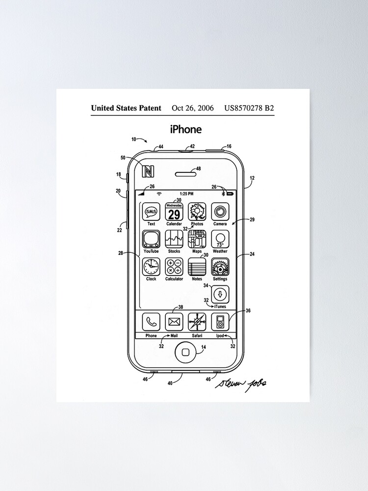 "Apple iPhone Patent Black" Poster for Sale by Luve Store | Redbubble