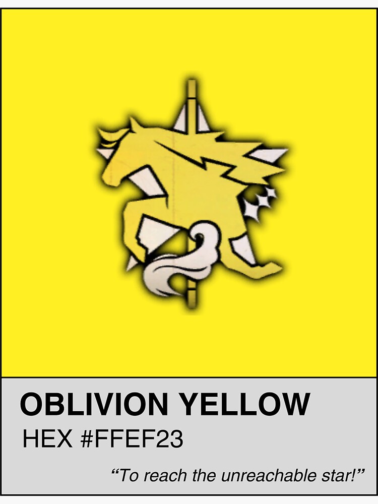 "Oblivion Yellow Color Card" Sticker for Sale by dovelyemil | Redbubble