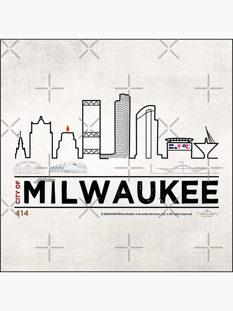 "MKE City Skyline • Milwaukee, WI" Sticker for Sale by SteffieLK ...
