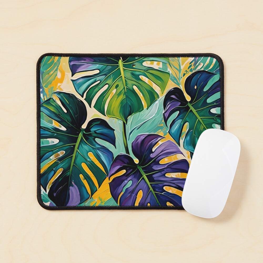 "Purple Tropical Monstera Abstract Leaves" Pillow for Sale by ...