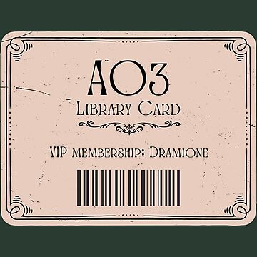 "AO3 Dramione library card" Sticker for Sale by ArtsyTales | Redbubble