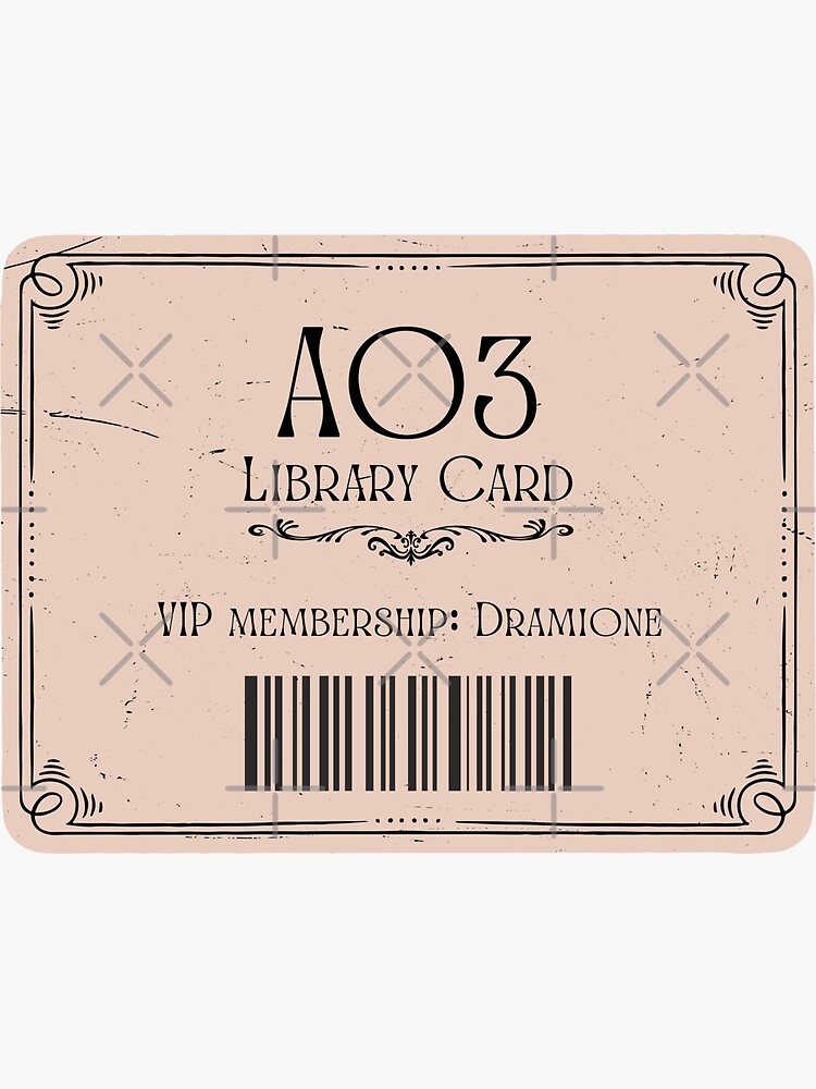 "AO3 Dramione library card" Sticker for Sale by ArtsyTales | Redbubble