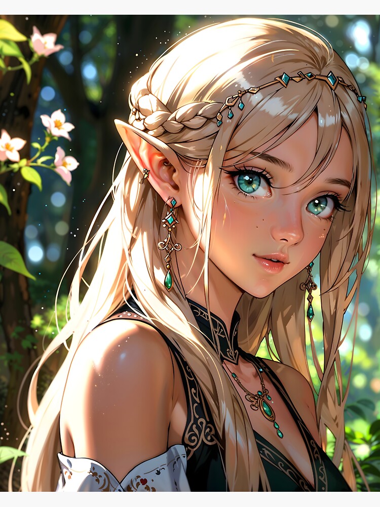 "Forest Elf Princess | Magical Fantasy Anime Art" Sticker for Sale by ...