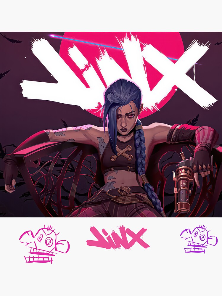 "Jinx Arcane" Sticker for Sale by ScottBoRed | Redbubble