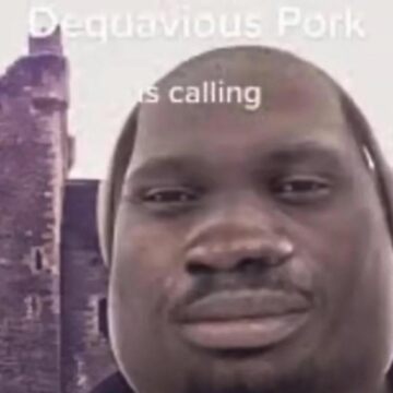 "Dequavious Pork is calling" Sticker by T41pan | Redbubble