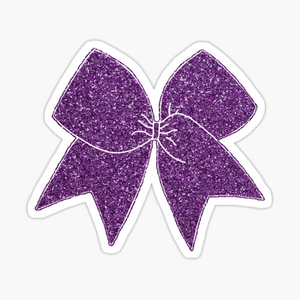 "Purple Glitter Cheer Bow" Sticker for Sale by lifeofalostmuse | Redbubble