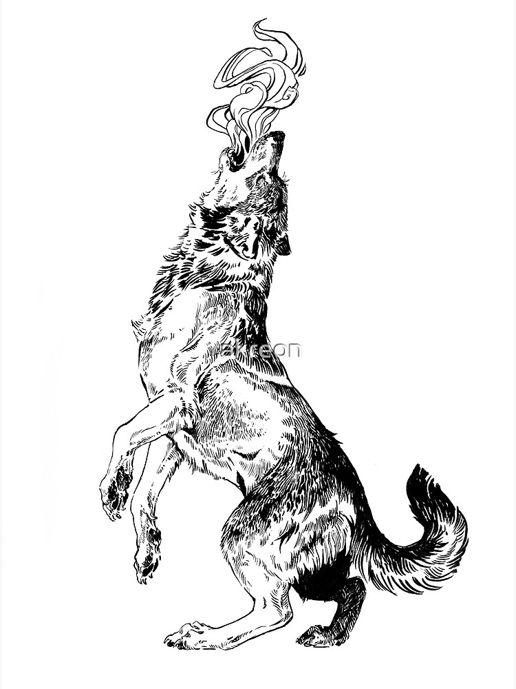 "Howling Wolf" Poster by akreon | Redbubble