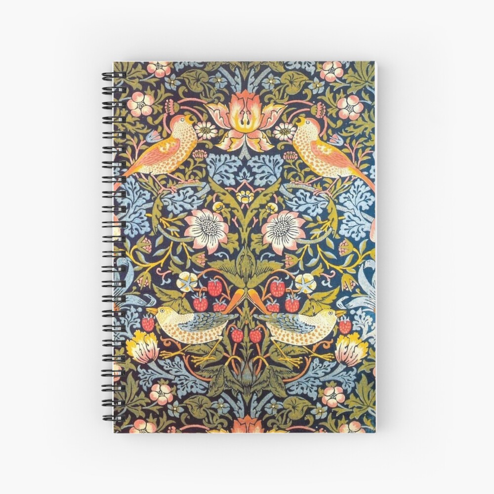 "William Morris Strawberry Thief Design 1883" Spiral Notebook for Sale ...