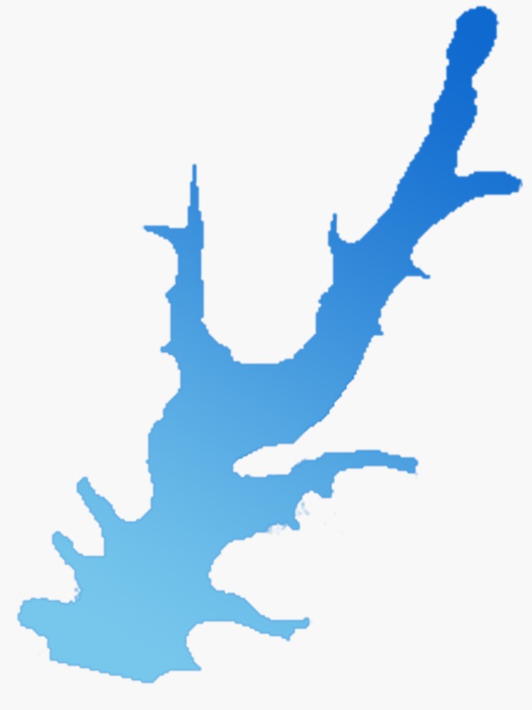 "Weatherby Lake with Blue Gradient" Sticker by lydiamas17 | Redbubble