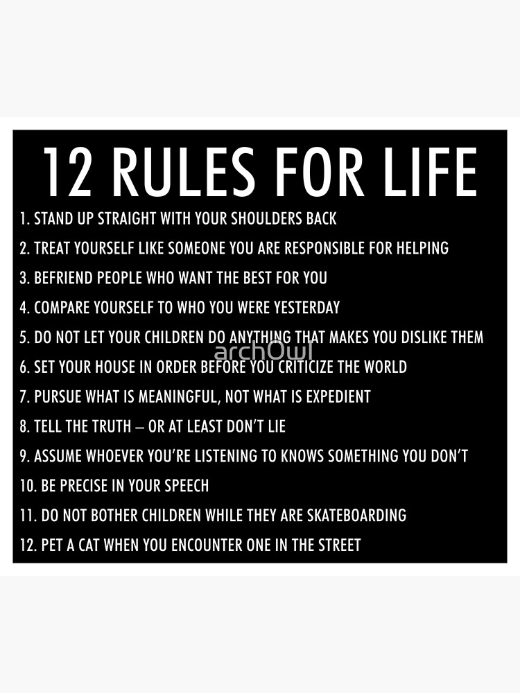 12 rules for life jordan peterson (dark version) Premium Matte Vertical ...