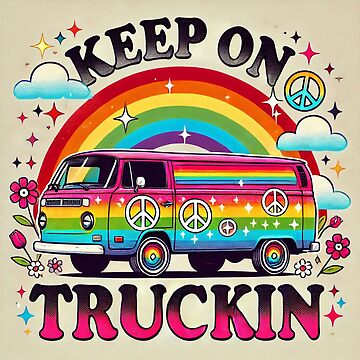 "Keep On Truckin’" Sticker for Sale by Breartart | Redbubble
