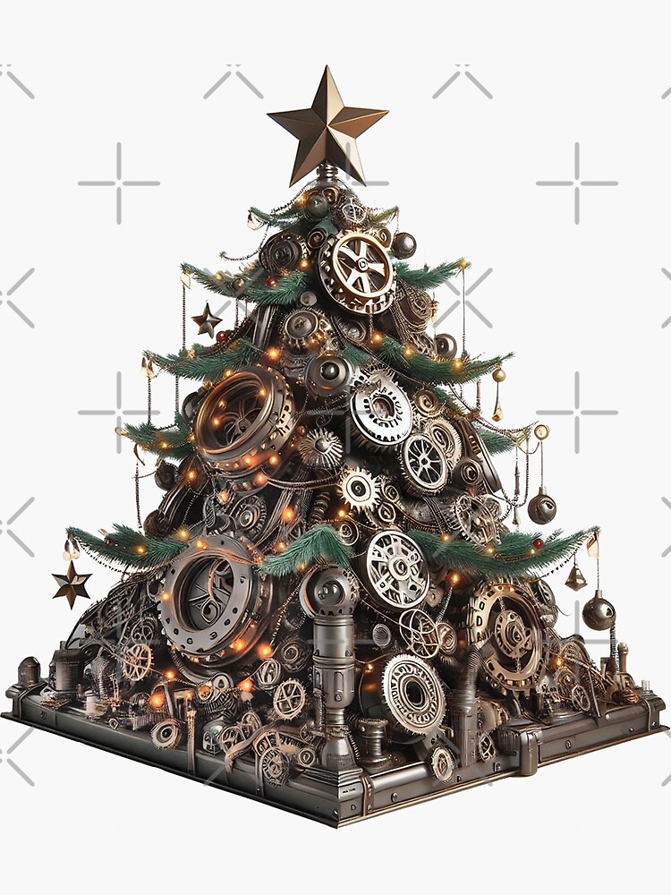 "Steampunk Christmas Tree Gears Cogs clockwork, Mechanical Clock ...