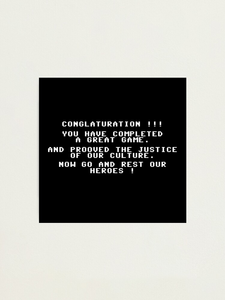 "Ghostbusters NES Game Ending Screen Fail" Photographic Print for Sale ...