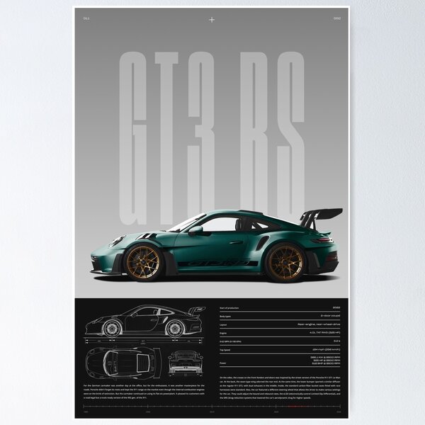 "GT3 RS Poster, Carrera 992 Poster" Poster for Sale by cartechposter ...