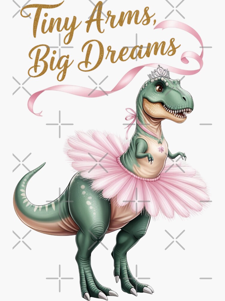 "Dancing Dino: A T-Rex in a tutu doing ballet." Sticker for Sale by ...