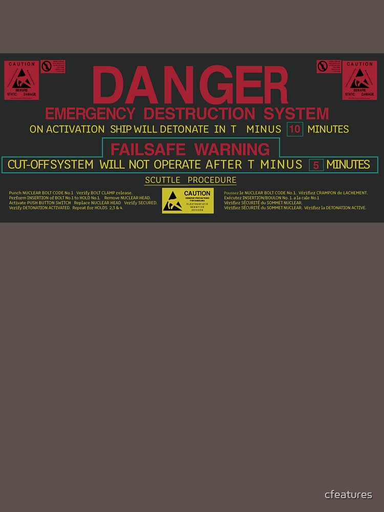 "ALIEN 1979 Nostromo Self Destruct Sequence" T-shirt for Sale by ...