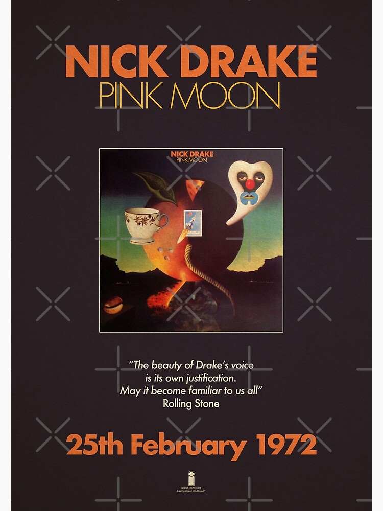 "Nick Drake - Pink Moon - Promo Poster" Poster for Sale by letitrip ...