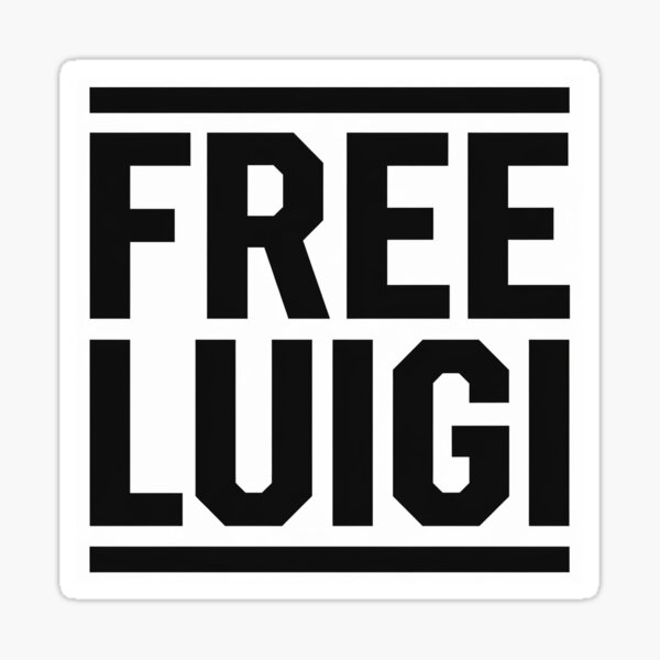"Free Luigi - Free Luigi Sticker" Sticker for Sale by Chrisjeffries24 | Redbubble