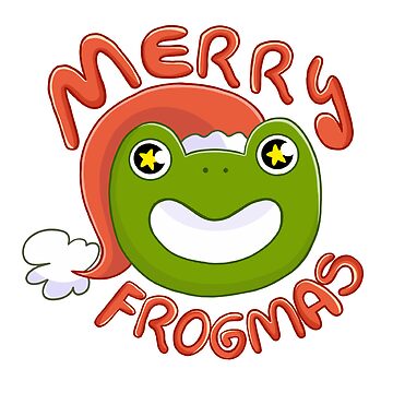 "Cute Christmas Merry Frog-mas Frog " Sticker for Sale by alicemaary ...