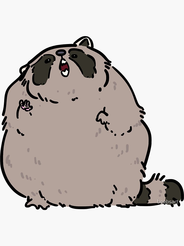 "Big Fat Raccoon" Sticker for Sale by beebsart | Redbubble