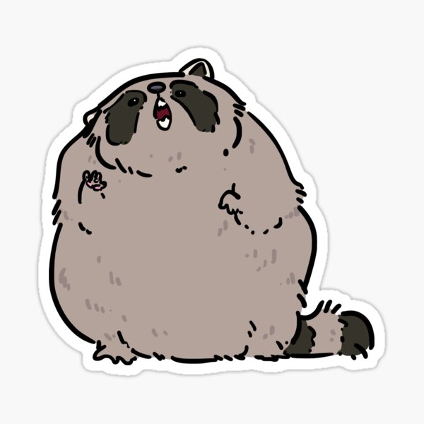 "Big Fat Raccoon" Sticker for Sale by beebsart | Redbubble