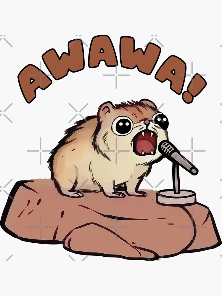 "AWAWA Hyrax in Concert, Graphic Humor Meme" Sticker for Sale by ...