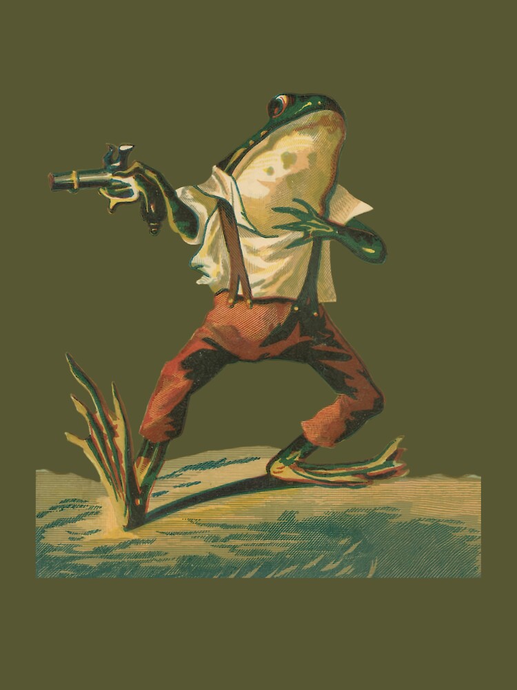 "Dueling Frog - Frog with Pistol" Essential T-Shirt for Sale by Onodera ...