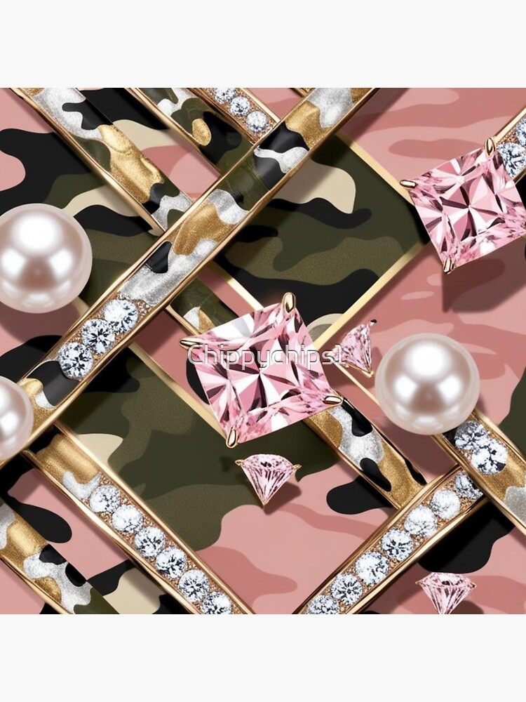 "Pink Camo with Diamonds, Pearls, and Gold: Luxe Pattern Design ...