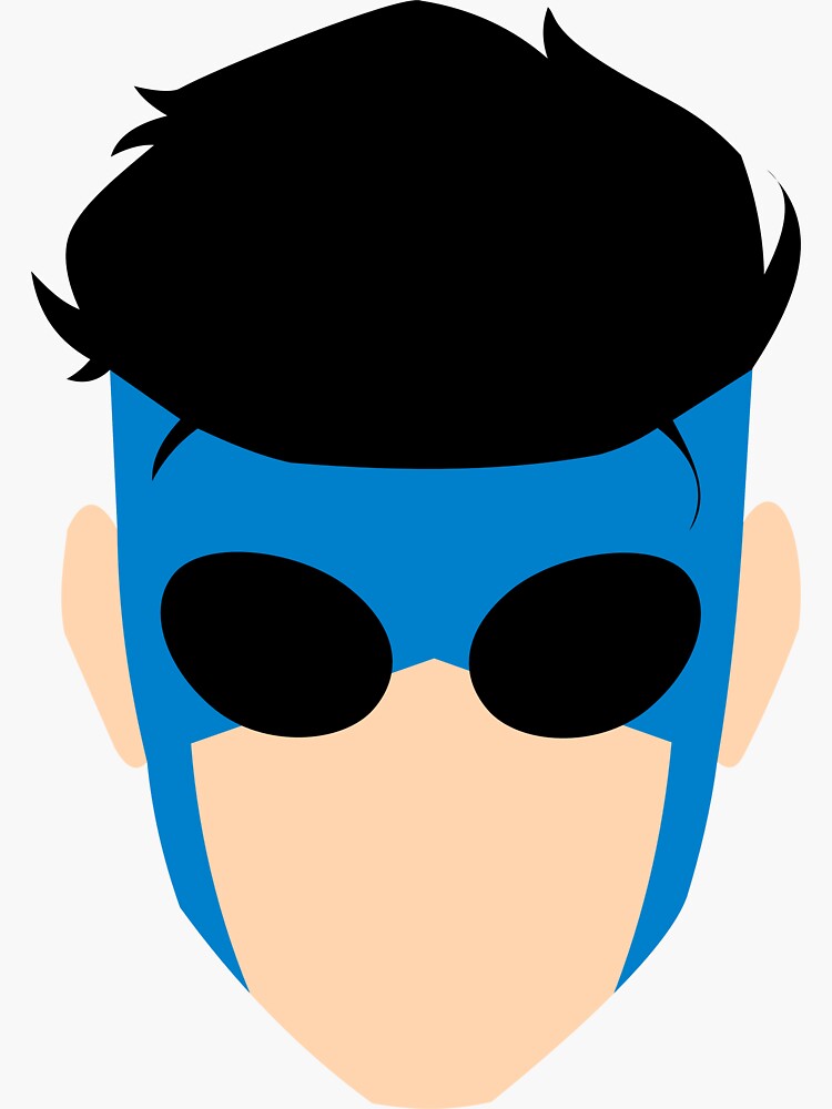 "Black & Blue Invincible Face Sticker" Sticker for Sale by ampleadams ...