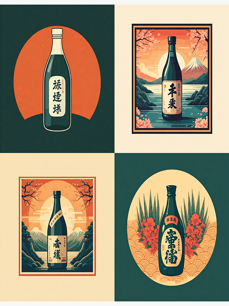"Elegant Japanese Sake Bottle Art - Traditional Aesthetic with Modern ...