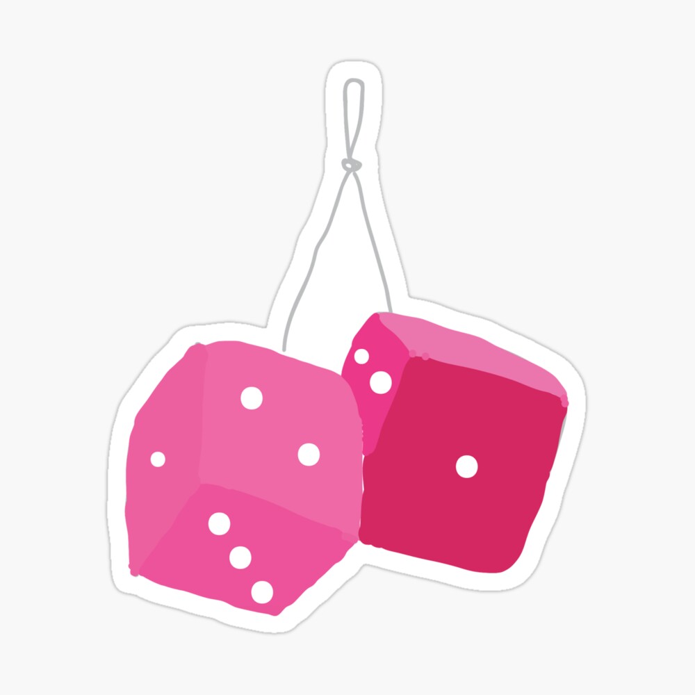 Pink fuzzy dice store