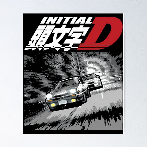 " Initial D - Mountain Drift Racing Tand.em Ae86 Vs Evo 5" Poster for ...