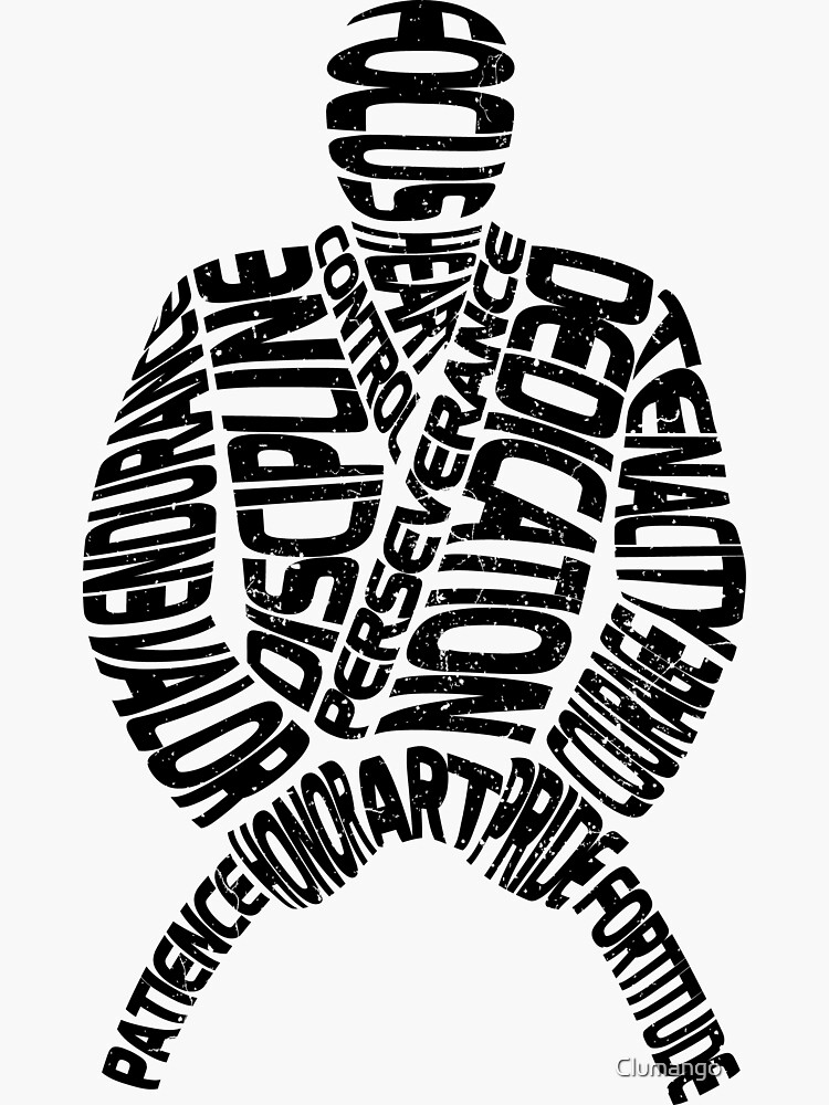 "Brazilian Jiu Jitsu Word Cloud Graphic" Sticker by Clumango | Redbubble