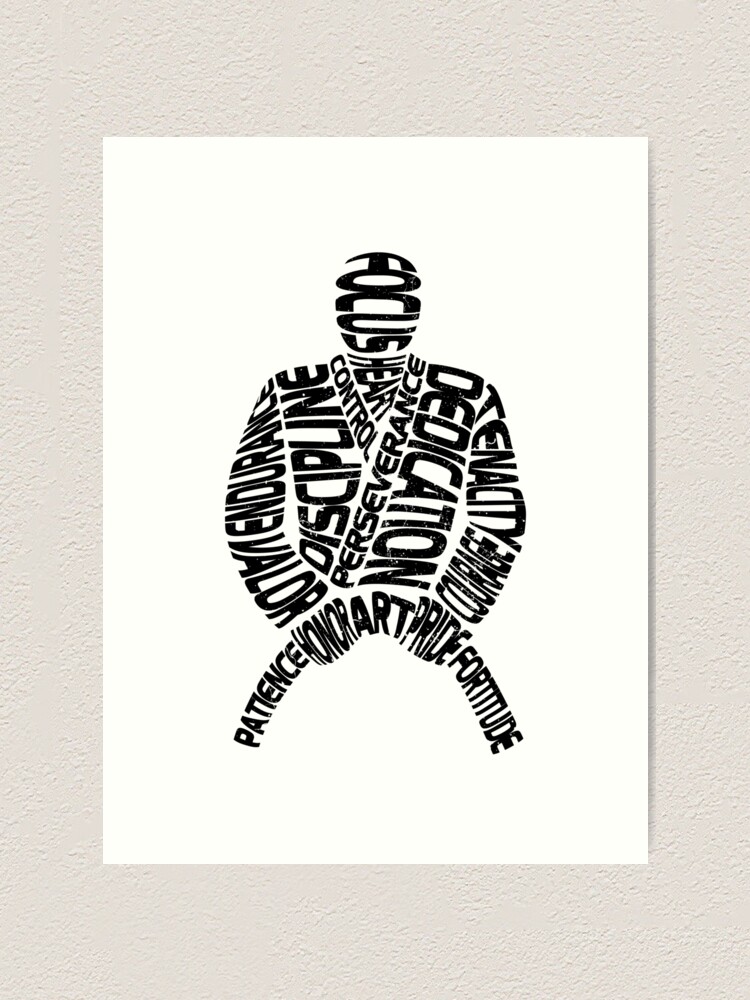 "Brazilian Jiu Jitsu Word Cloud Graphic" Art Print by Clumango | Redbubble