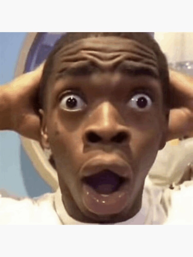 "black guy shocked meme" Sticker for Sale by millouaxx | Redbubble